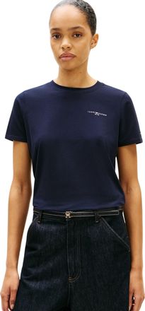 Tommy Hilfiger Damen T-Shirt Kurzarm 1985 Rundhalsausschnitt, Blau (Nos Desert Sky), XXS
