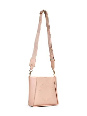 Stella McCartney Womens Crossbody Bag Logo Square Blush Pink Polyamide Shoulder