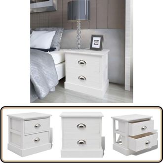 vidaXL Nachttisch Französischer Stil Weiß - Nachttisch - Französischer Landhausstil - Weißer Nachttisch - Schubladen Nachttisch - Beistelltisch