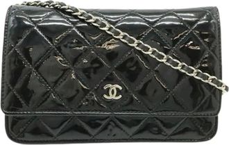 Chanel Sac bandouli&egrave;re en cuir verni Pre-owned - Femme - Pre-owned - Noir - Taille: ONE Size