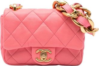 Chanel Sac bandouli&egrave;re matelass&eacute; en cuir dagneau pr&eacute;-aim&eacute; Funky Town - Femme - Pre-owned - Rose - Taille: ONE Size