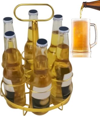 Generic Weinregal - Flaschenregal | Golden 6 Flaschen Soda Organizer | Weinhandkorb, Getr&auml;nkeliste f&uuml;r Restaurants, Nachtclubs, Tanzpartys und auch Korb