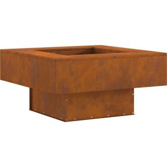 vidaXL Vidaxl - Feuerplatz Braun 80 x 80 x 40 cm Witterungsbest&auml;ndiger Stahl