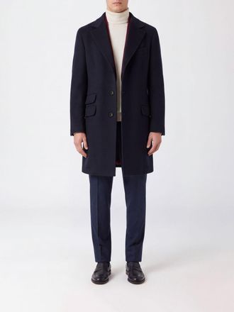 Brunello Cucinelli Manteau droit en pur cachemire avec revers classiques