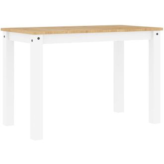 Les Tendances Table &agrave; manger Panama blanc 117x60x75 bois massif de pin