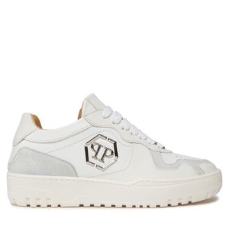 Philipp Plein Sneakers PHILIPP PLEIN Mix Leather Lo Top Sneakers SADS USC0545 PLE010N 01 Wei&szlig;