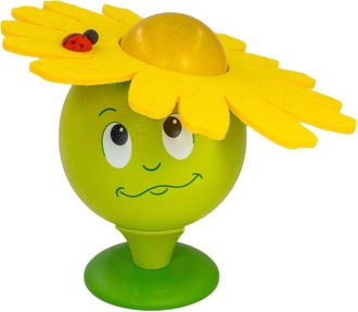 Seiffener Volkskunst | Räucherfigur Räuchermännchen Räucherblume Duftblume | Holzkunst aus dem Erzgebirge | Höhe 11 cm | gelbe Margerite - Margerita