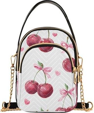 Mnsruu Sac à bandoulière pour femme avec noeud en cerise, sac à dos à bandoulière avec sangle réglable