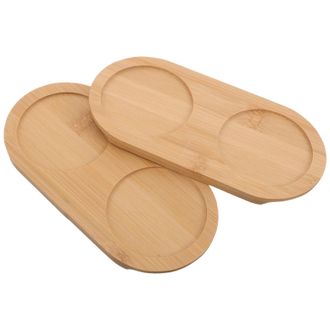 FOMIYES Getr&auml;nkeuntersetzer aus Bambus 2 St&uuml;ck mit Praktischen Schlitzen W&auml;rmeisolierend Glashalter f&uuml;r Whisky und Weingl&auml;ser f&uuml;r B&uuml;ro K&uuml;che und Bad Wiederver