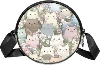 Generic Sac &agrave; bandouli&egrave;re rond pour femme, petit sac &agrave; bandouli&egrave;re avec fermeture &eacute;clair et bretelles r&eacute;glables, style d&eacute;contract&eacute; pour femmes et filles