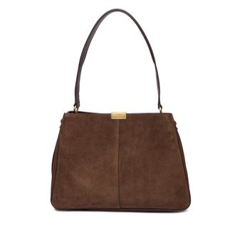 Tommy Hilfiger Handtasche Tommy Hilfiger Casual Leather Shoulder Bag Sued AW0AW18201 Braun