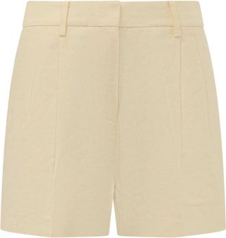 Michael Kors Femme, Shorts, Jaune, Taille: 34 FR Short pliss&eacute; en lin