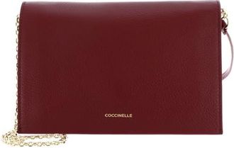 Coccinelle Cuir pochette sac à épaule bandoulière Dandy Mini Bag Ribes framboise