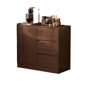 Generic Sideboard 80-140 cm In verschiedenen Gr&ouml;&szlig;en erh&auml;ltlich Stabile Konstruktion K&uuml;chenschrank Esszimmer-Barschrank Zweifarbige Farboptionen(Walnut,L-80CM)