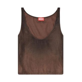 Diesel Femme, Tops, Brun, Taille: 38 FR Top court &agrave; effet d&eacute;grad&eacute;