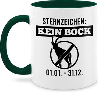Shirtracer Tasse Tassen 325ml - Statement - Sternzeichen Keinbock - schwarz - 325 ml - Dunkelgrün - kein bock kaffetassen sprüche statements fanmug tasse+sternze