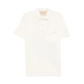 Valentino VGold Baumwoll-Polohemd - - Tops - Herren - Wei&szlig; - M