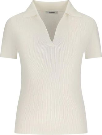 Max Mara Femme, Pulls, Blanc, Taille: 44 FR Top col en V