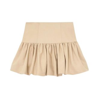 Ganni Femme, Jupes, Beige, Taille: 36 FR Double Cotton Mini Skirt