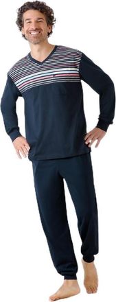 Hajo Herren Schlafanzug mit B&uuml;ndchen Klima Komfort DAS ORIGINAL Single Jersey