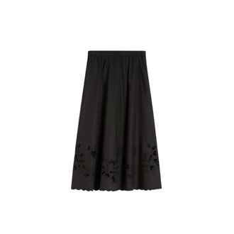Max Mara Femme, Jupes, Noir, Taille: 38 FR Jupe Midi Popeline