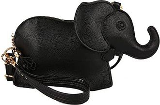 Generic Sac &agrave; bandouli&egrave;re amusant en cuir pour femmes et filles, joli sac &agrave; bandouli&egrave;re en cuir, sac &agrave; main fantaisie &eacute;l&eacute;phant pour filles, Noir, Small