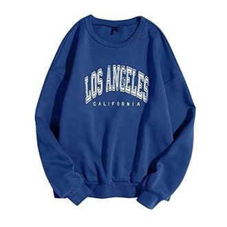 Generic Sweat &agrave; capuche surdimensionn&eacute; pour femme - Adolescente Fille Imprim&eacute; Col Rond Coton Manches Longues Col Rond Lettre Graphique Zip Up Sweatshirt avec 