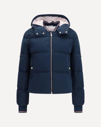 Thom Browne Waxed technical Puffer Jacket with hood Female 44