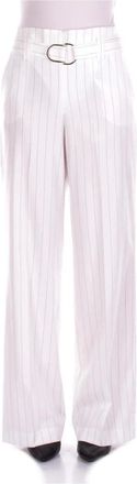 Liu Jo Femme, Pantalons, Blanc, Taille: 40 FR Pantalon Taille Haute &agrave; Rayures