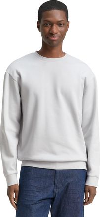 Tom Tailor Herren 1049014 Sweatshirt mit Logo-Badge, 15277-Chalk Grey, L