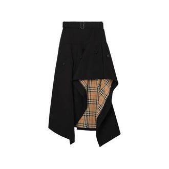 Burberry Gabardine Asymmetric Trench Skirt