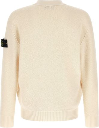Stone Island Virgin Wool Cardigan - Cream