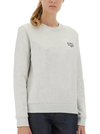 A.P.C. Logo-Embroidered Organic Cotton Sweatshirt - Gray