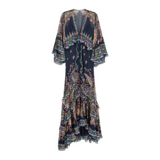 Etro Femme, Robes, Multicolore, Taille: 38 FR Robe Maxi &agrave; Col V