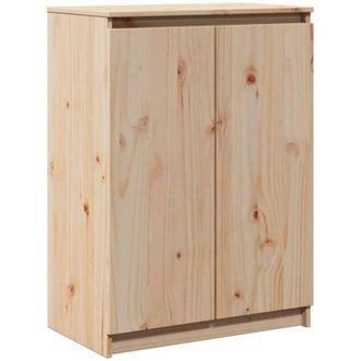 vidaXL Vidaxl - Buffet en bois de pin massif 60x36x84 cm - 2 portes et 3 compartiments - Design minimaliste pour rangement optimal