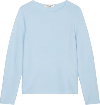 Marc O'Polo Damen Pullover mit U-Boot-Ausschnitt Slim Fit, Blau (Smooth Sky), XXL