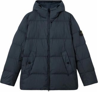 Stone Island Kapuzenjacke aus Daunen - - Jackets - Herren - Blau - M
