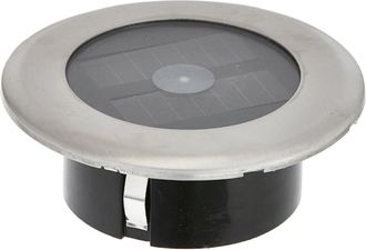 Konstsmide Solar LED Bodenspot 7626-000 / B: 11cm T: 11m H: 4cm / 2xNiMH Akku / IP44 / Edelstahl / klares Glas