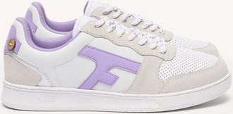 Faguo Baskets blanches & violet clair cuir