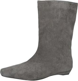 Generic Bottines &agrave; mollet large pour femme - Style &eacute;l&eacute;gant - Couleur unie - Bout pointu - Talon bas - D&eacute;contract&eacute; - Confortable - &Agrave; enfiler - Pour la marche e