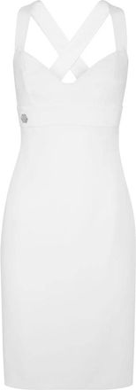 Philipp Plein Femme, Robes, Blanc, Taille: 36 FR Silk Short Dress