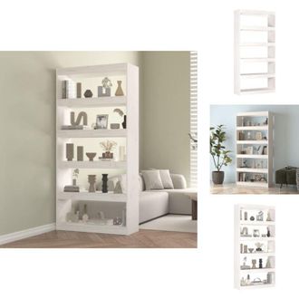 vidaXL B&uuml;cherregal/Raumteiler Wei&szlig; 80x30x167,4 cm Massivholz Kiefer - B&uuml;cherregal - Massivholzm&ouml;bel - Raumteiler - Wei&szlig;es B&uuml;cherregal - Kiefernholz