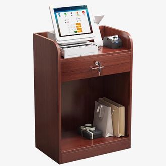 Generic Kleine Rezeption mit Schublade und Schl&uuml;ssel f&uuml;r Sch&ouml;nheitssalon, B&uuml;ro, Theke, Foyer, Rezeption (rot), modernes Design f&uuml;r professionelle R&auml;ume