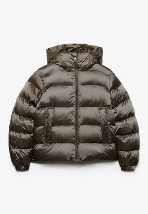 Superdry Outdoorjacke HOODED SHINE PUFFER JACKET Deep Khaki Green