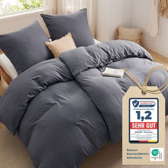 Bedsure Bettw&auml;sche 135x200 4teilig Bettbezug - Weiche Baumwoll&auml;hnlich Bettw&auml;sche-Set 135 x 200 cm 2er Set mit 2 Kissenbez&uuml;ge 80x80 cm, &Ouml;KO-TEX Deckenbezug Bed