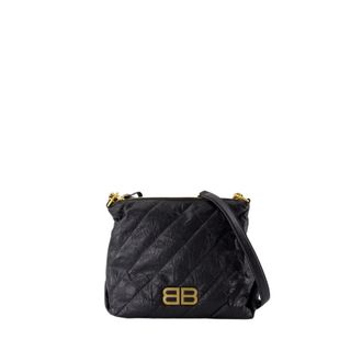 Balenciaga Gepolsterte Crushed Kalbsleder Schultertasche - - Bags - Damen - Schwarzk - ONE SIZE