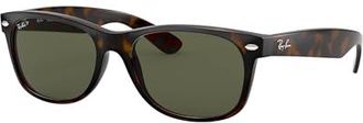 Ray-Ban Lunettes de Soleil Mixte - New Wayfarer - Marron (902/58 Tortoise) - FR : 55 (Taille fabricant : 55)