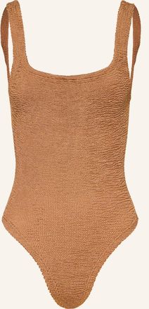 Hunza G Badeanzug Square Neck braun