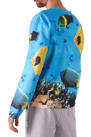 Moschino Womens Sweatshirt Blue Apparel - Knitwear-Sweatshirts