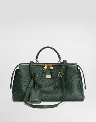 Dolce & Gabbana Vittoria Ostrich Leather Handbag - Frau Schulter- Und Umh&auml;ngetaschen Green Onesize